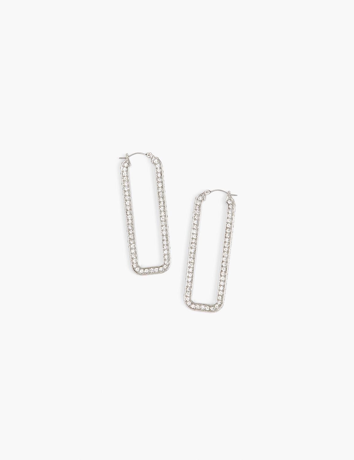 Pave Rectangular Hoop Earrings | LaneBryant