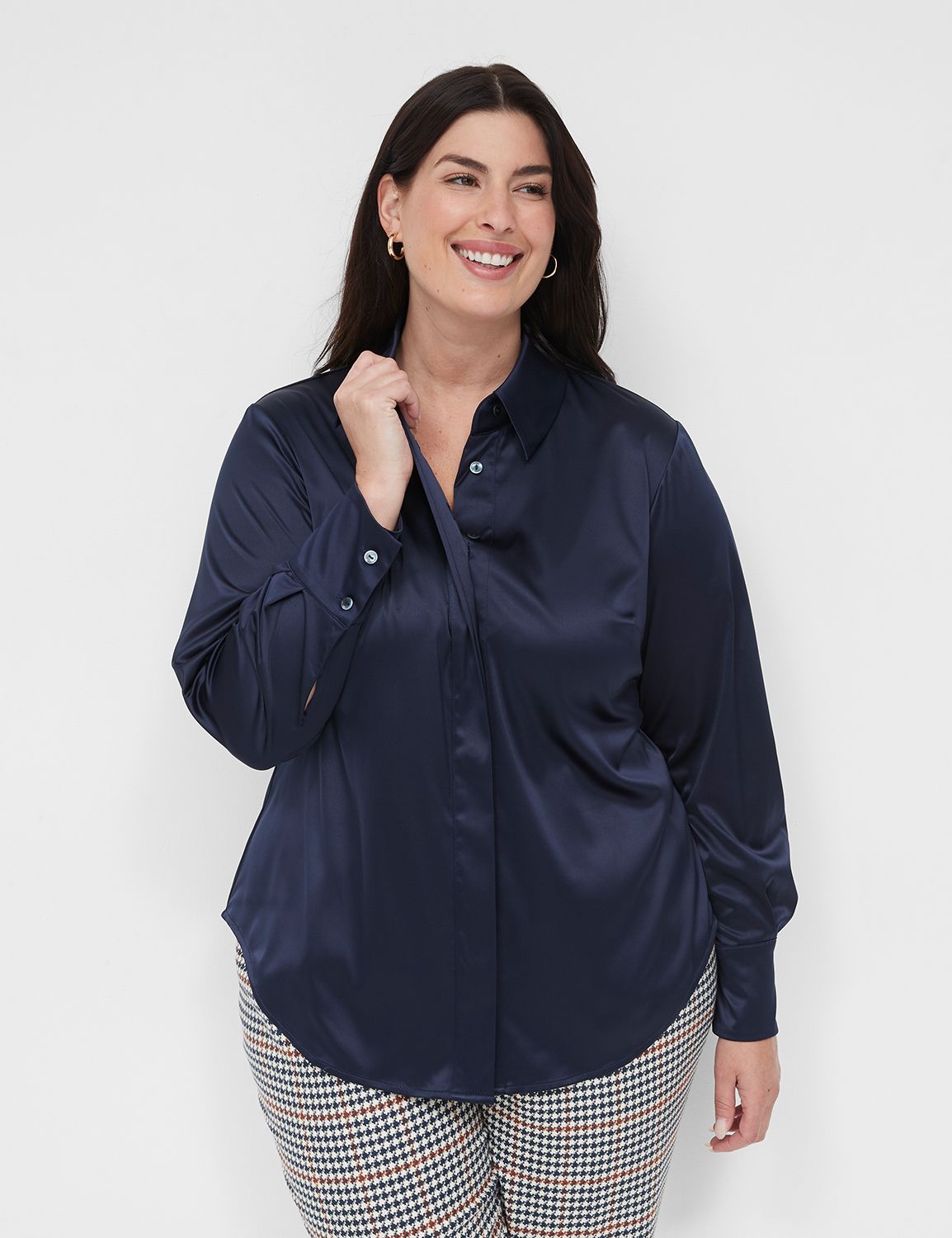 Classic Long Sleeve Button Down Sat | LaneBryant