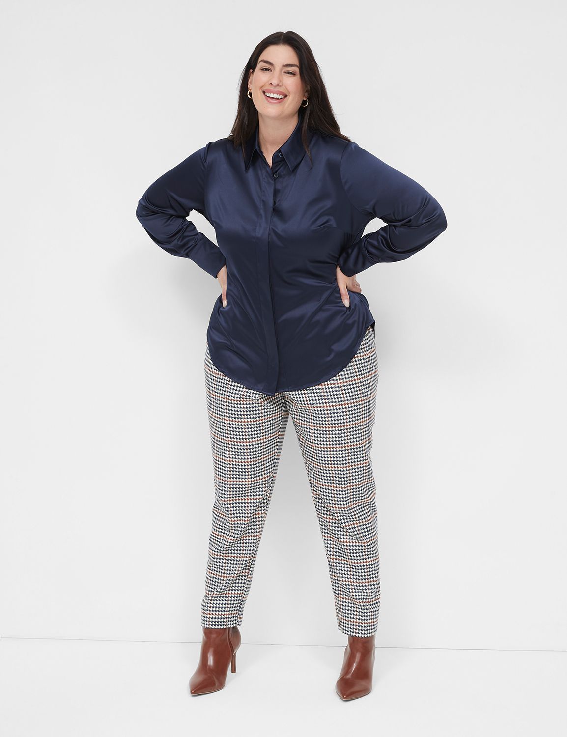 Classic Long Sleeve Button Down Sat | LaneBryant