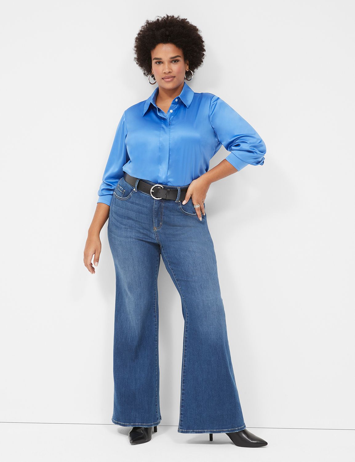 Classic Long Sleeve Button Down Sat | LaneBryant