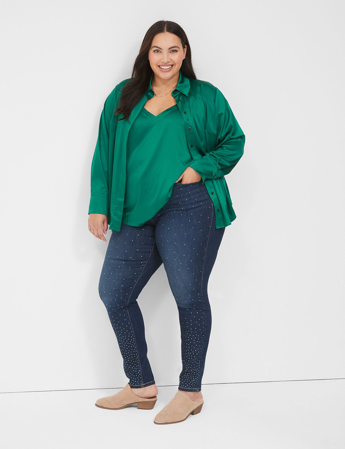 Classic Long Sleeve Button Down Sat | LaneBryant