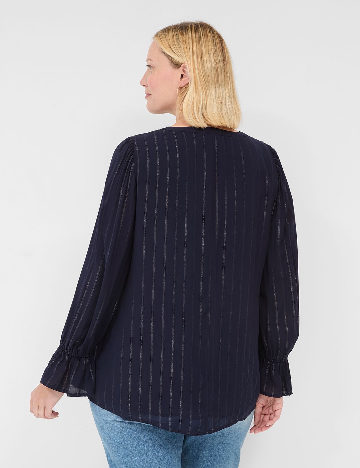 Classic Long Sleeve Crew Neck Keyho | LaneBryant