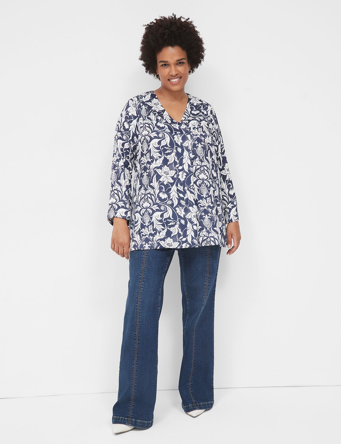 Classic Long Sleeve V Neck Tunic 11