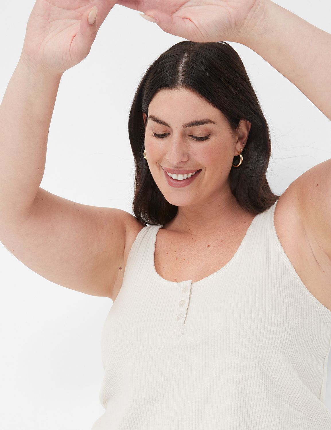 Brushed Rib Henley Sleep Tank | LaneBryant