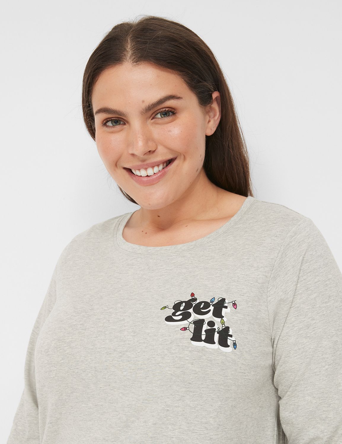 Long Slv Tapered Leg Packaged PJ Se | LaneBryant