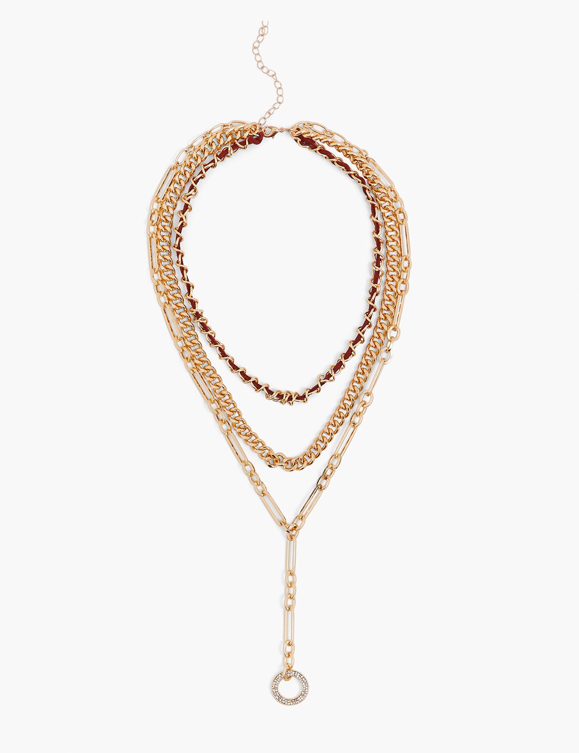 Multi Row Suede Chain Necklace | LaneBryant