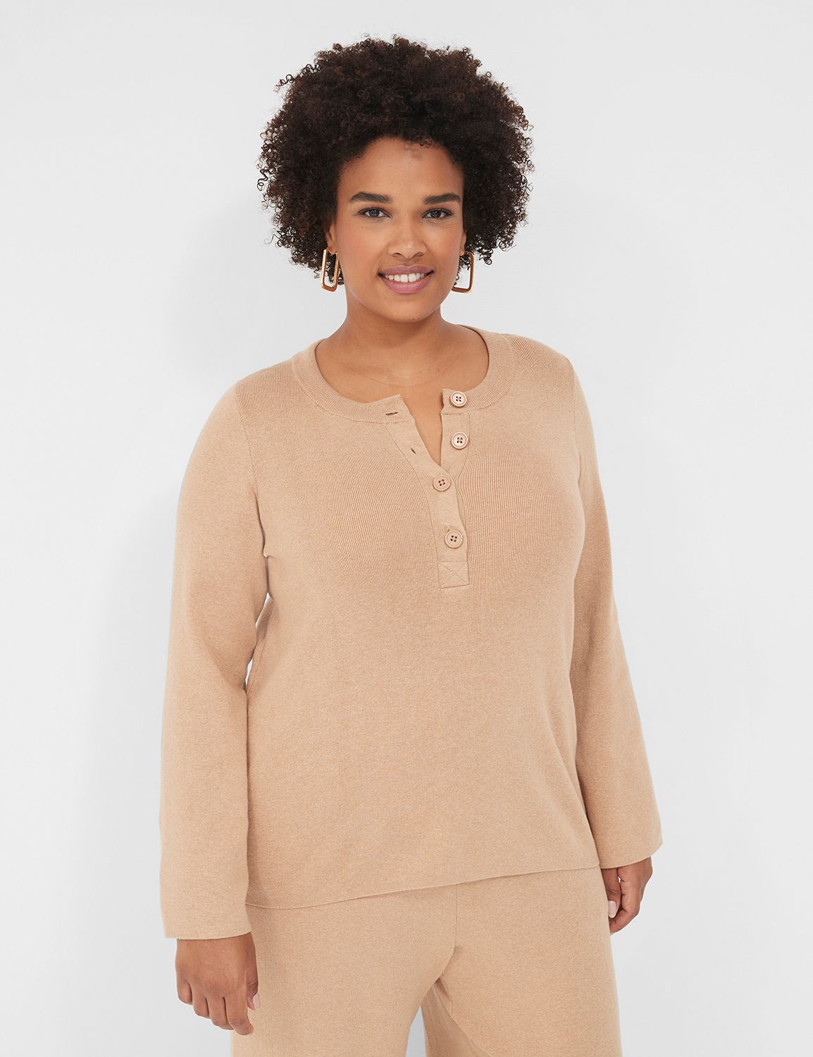 Classic Long Sleeve Henley Sweater