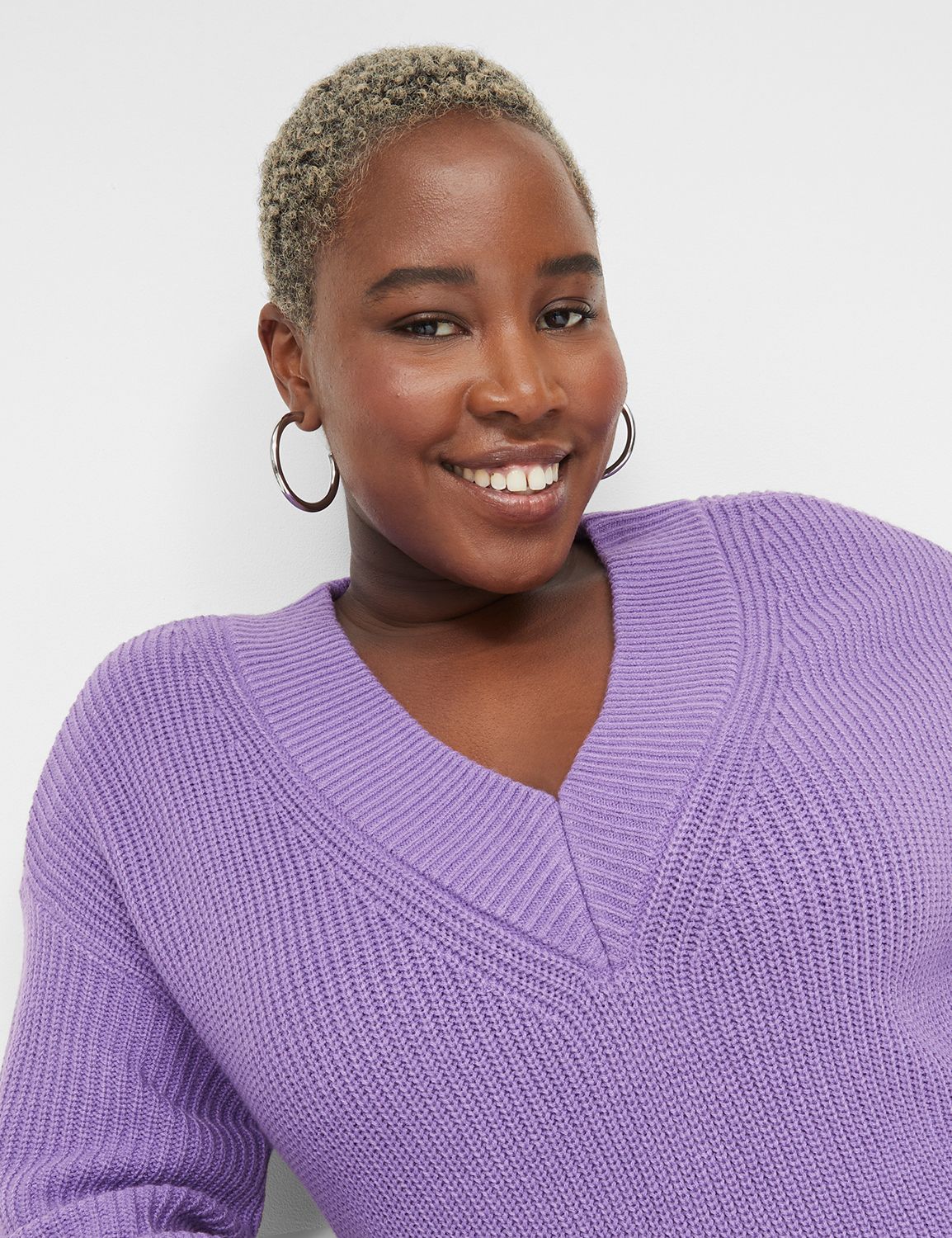 V Nck Easy Rib Sweater 1136448