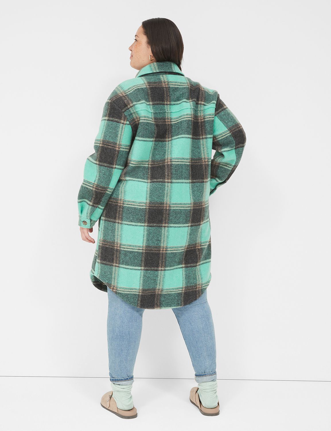 Plaid Shacket with Patch Pocket 113 | LaneBryant
