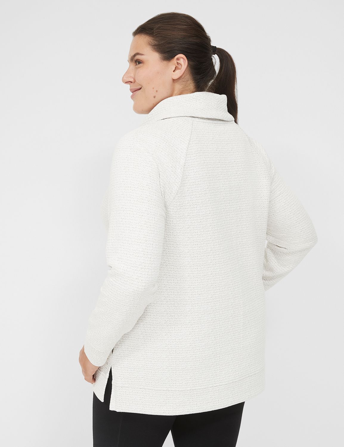 LIVI Long Sleeve Cowl Neck Textured | LaneBryant