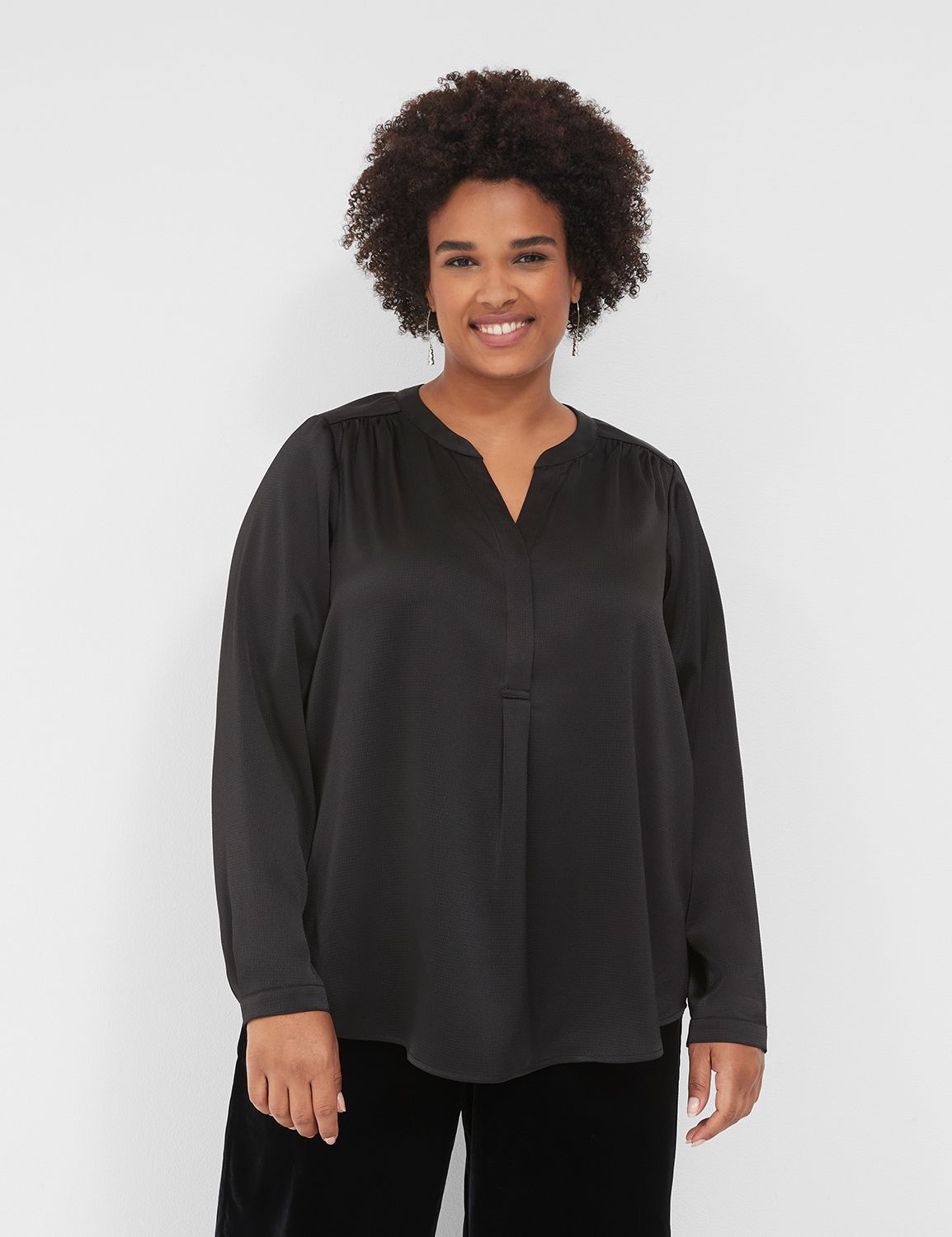Banded Neckline Front Open Shoulder | LaneBryant