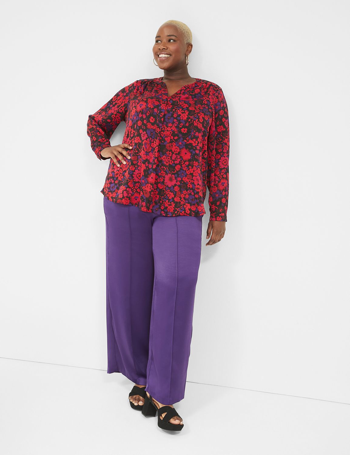 Banded Neckline Front Open Shoulder | LaneBryant