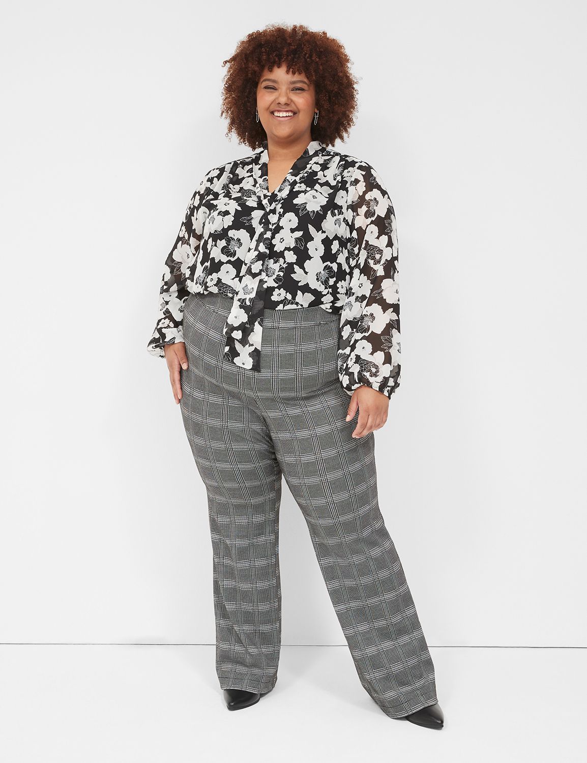 Classic Long Sleeve Tie Neck Popove | LaneBryant