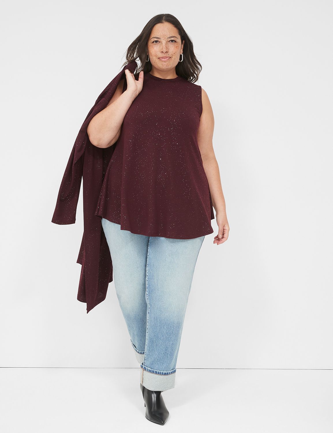 Swing High-Neck Glitter Tunic