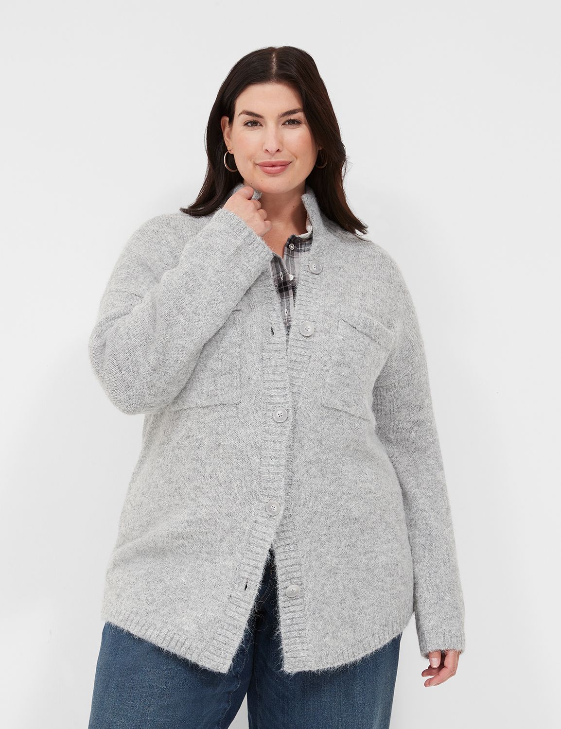 Classic Long Sleeve Open Front Butt