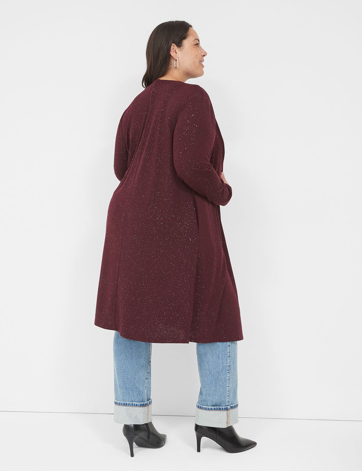 Classic LS Open Front Sparkle Duste | LaneBryant