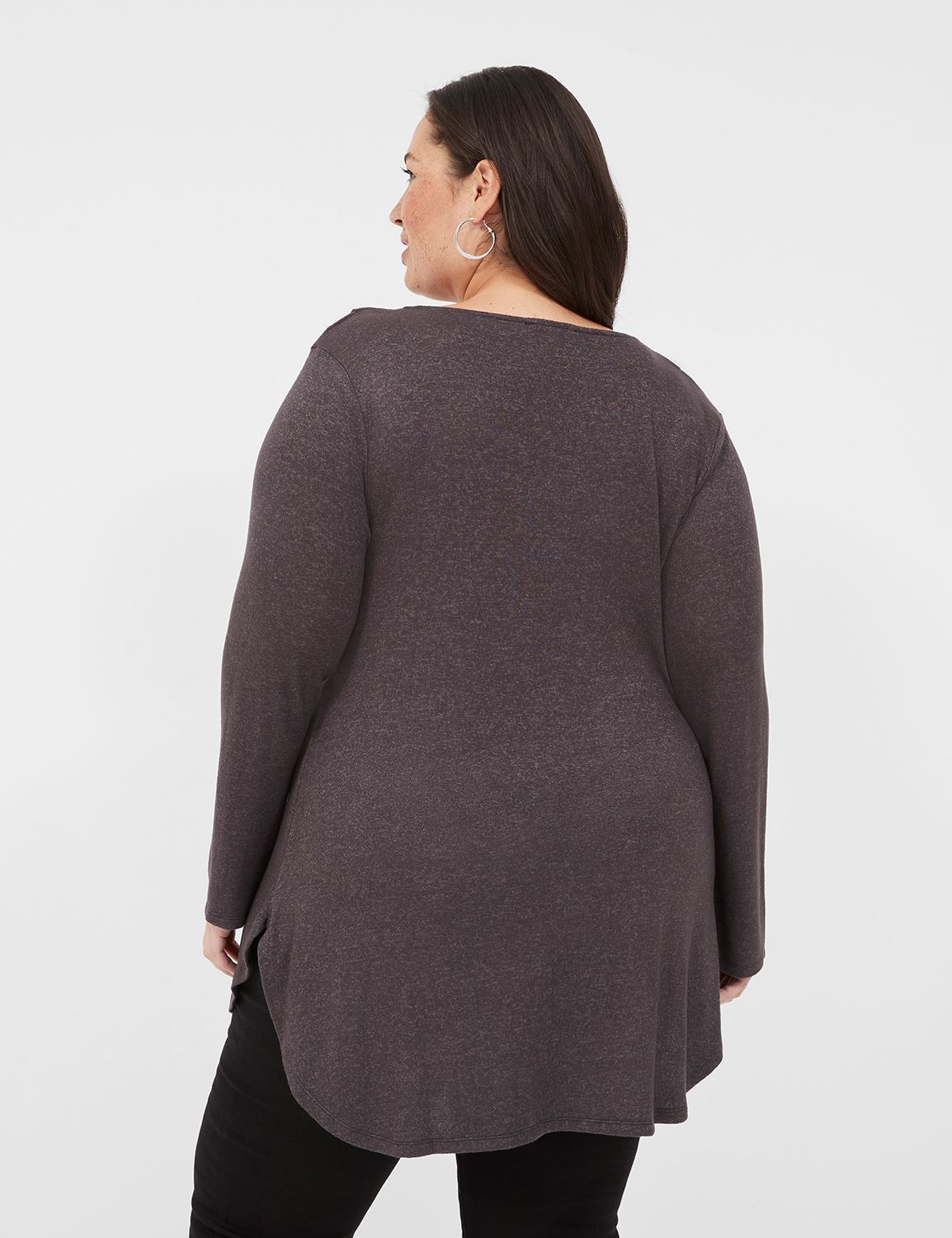 Relaxed Long Sleeve Cowl Neck Drop