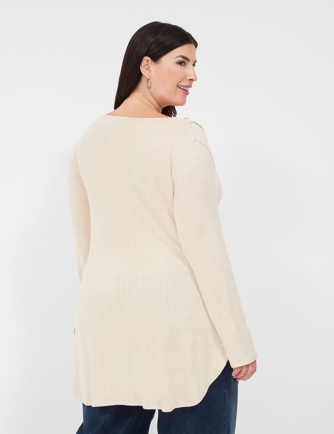 Relaxed Long Sleeve Cowl Neck Drop