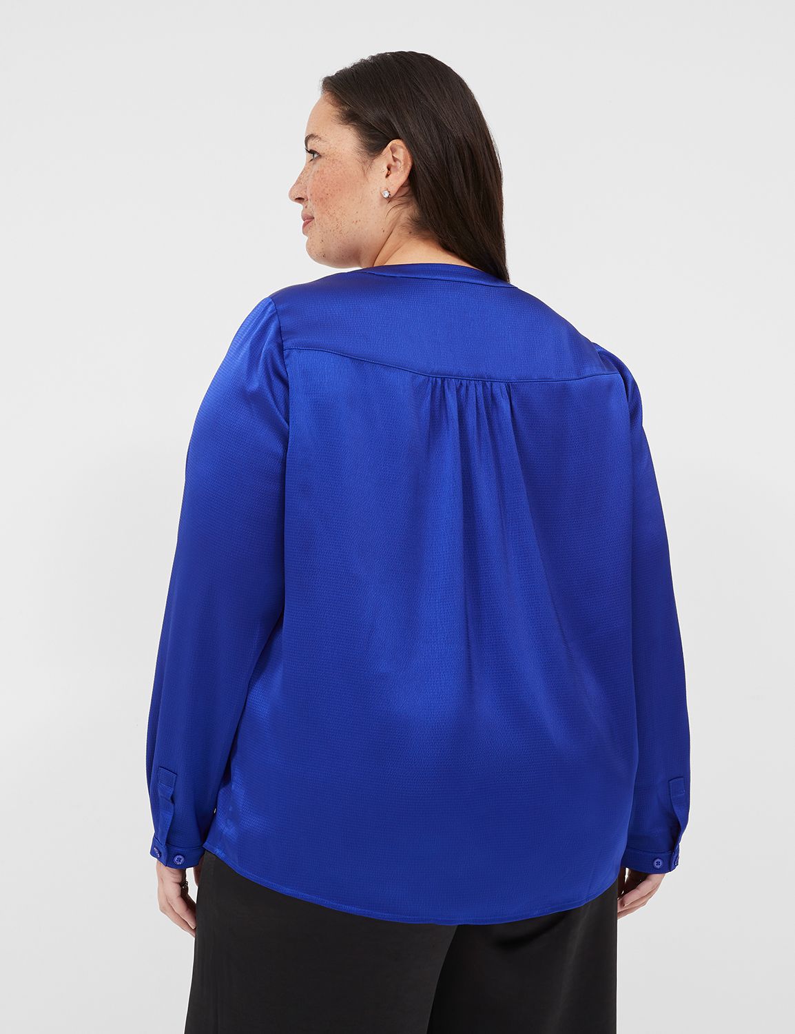 Banded Neckline Front Open Shoulder | LaneBryant