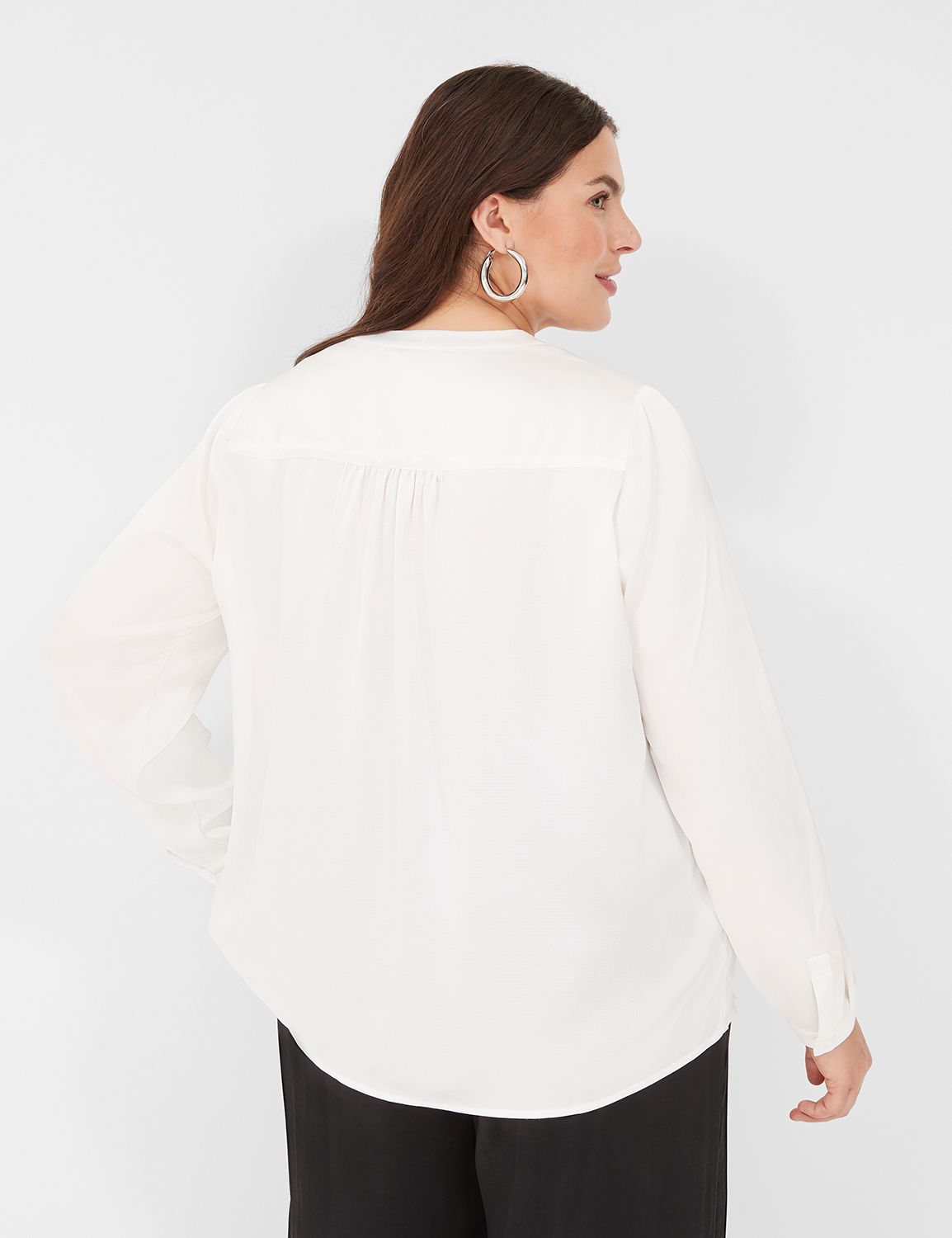 Banded Neckline Front Open Shoulder | LaneBryant
