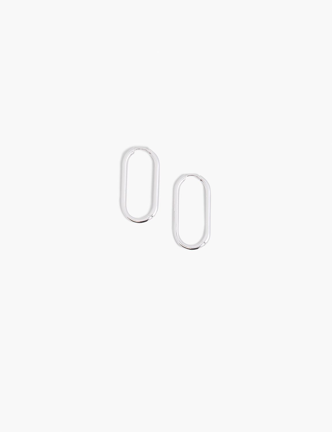 601218505 Elevated Oblong Hoop Earr | LaneBryant