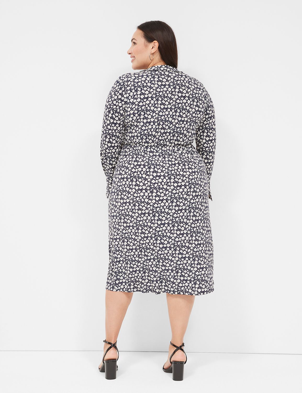 Long Cuffed Sleeve Sexy Collar Faux Lanebryant