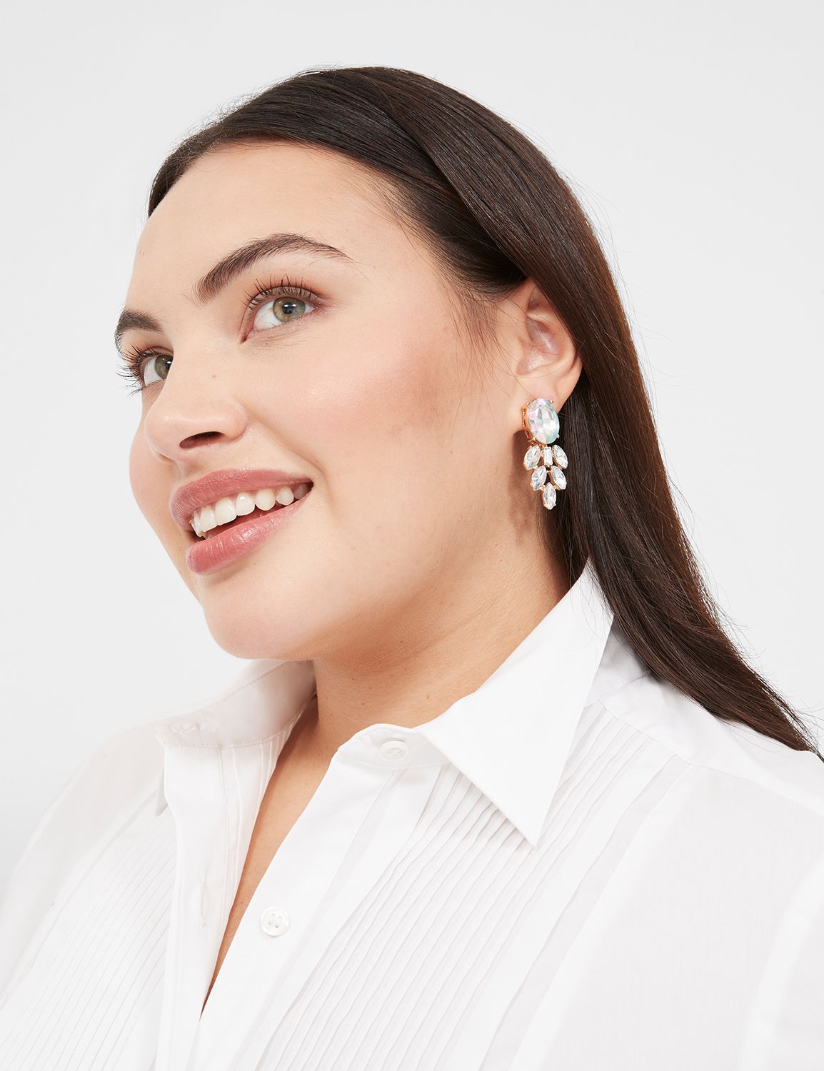 Crystal Stone Statement Drop Earrin | LaneBryant
