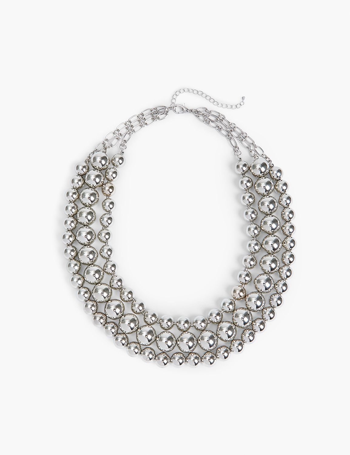 Metal Beaded Multi Row Necklace | LaneBryant