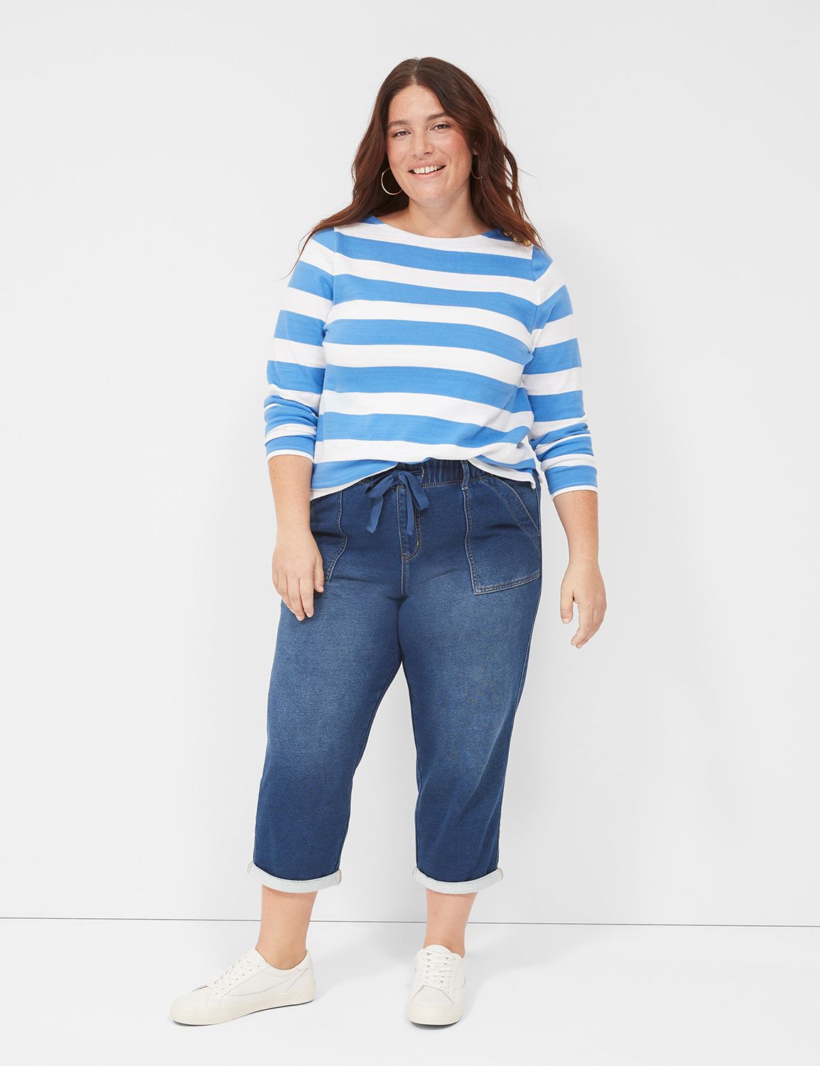 Pull-On Fit Knit Boyfriend Capri | LaneBryant