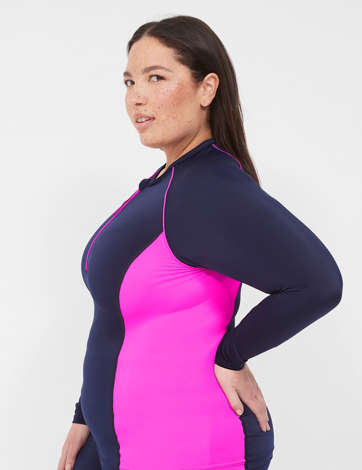 Plus Size | Rash Guard w/ Side Body Panels 1140 | LaneBryant