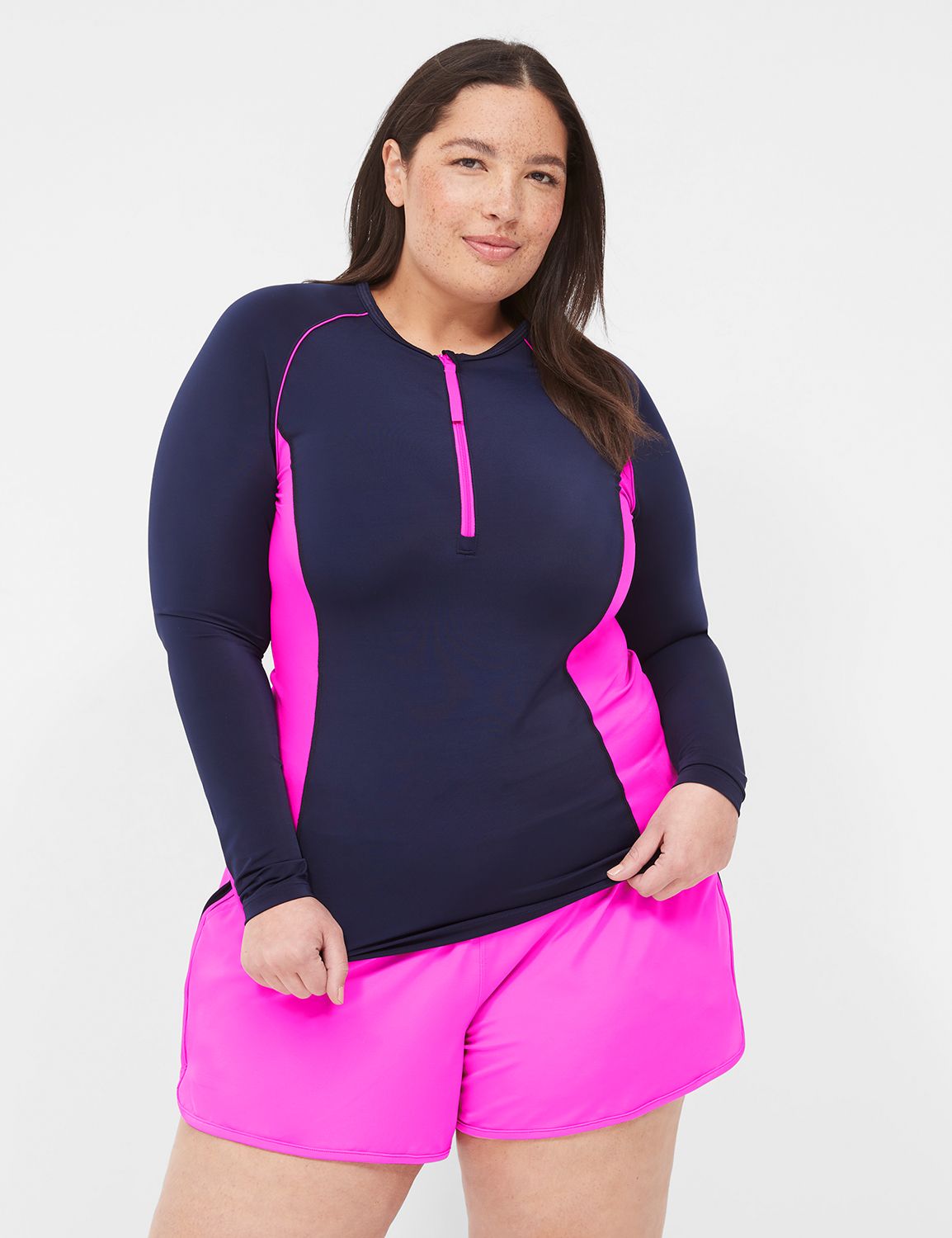 Plus Size | Rash Guard w/ Side Body Panels 1140 | LaneBryant
