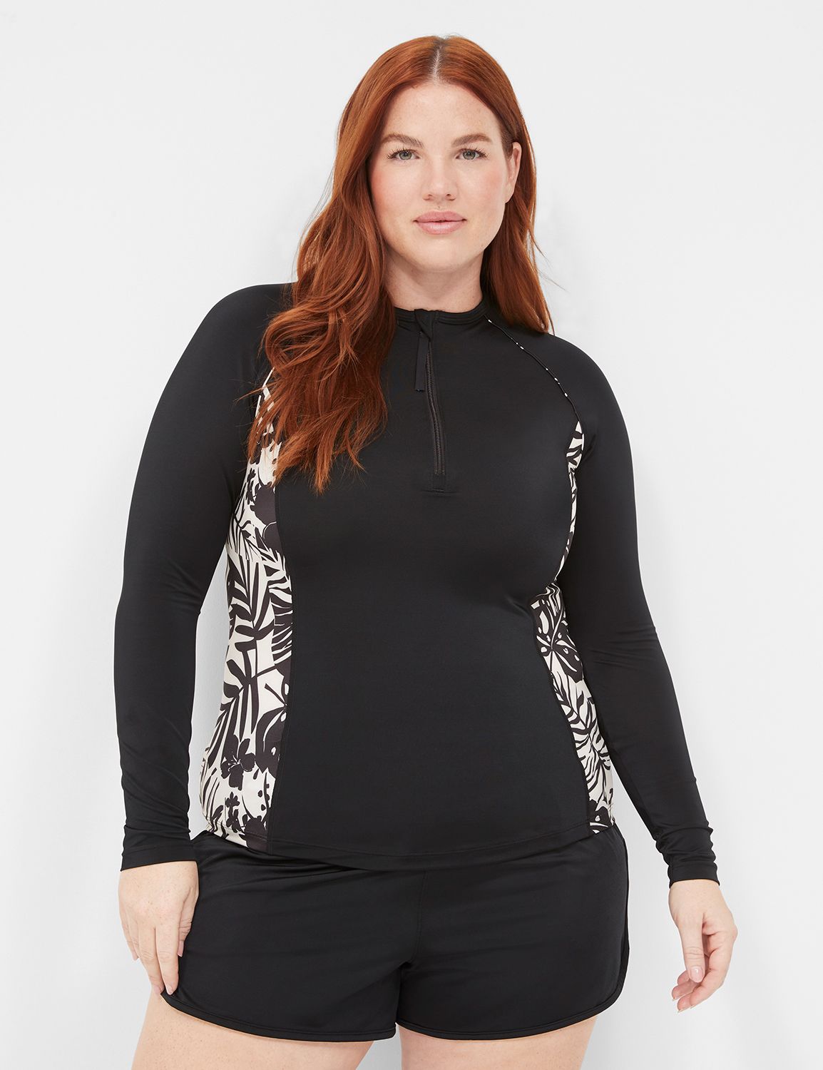 Plus Size | Rash Guard w/ Side Body Panels 1140 | LaneBryant