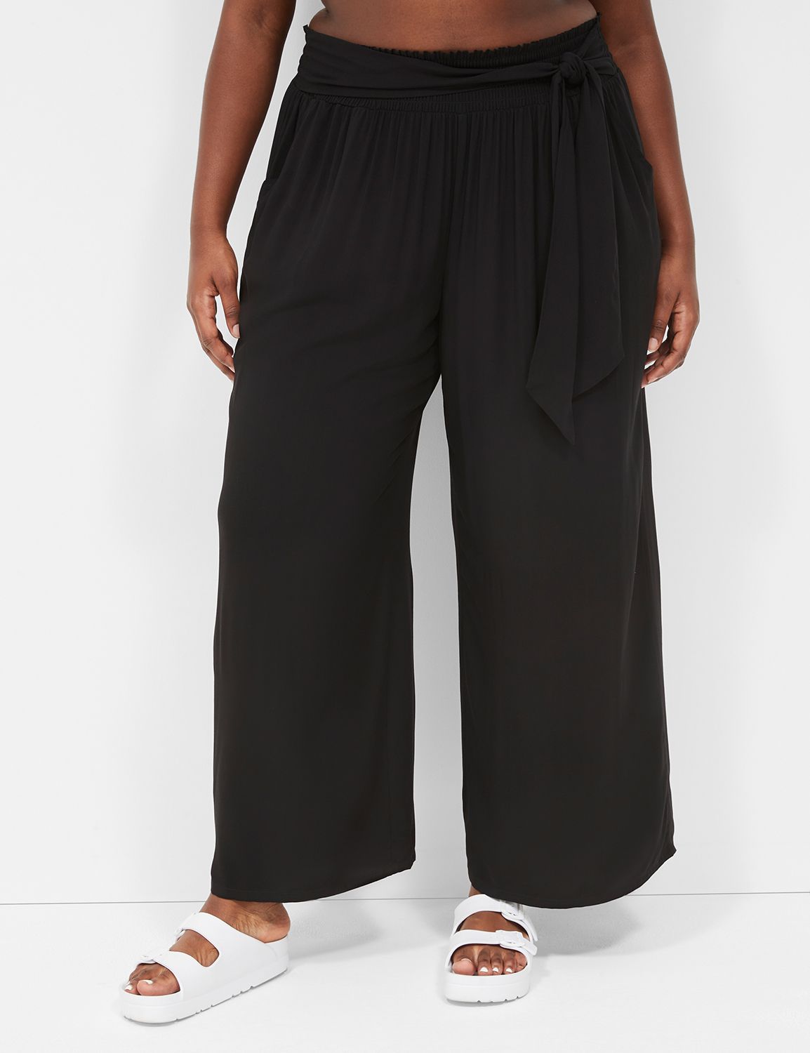 Plus Size | Tie-Waist Wide Leg Cover-Up Pant | LaneBryant