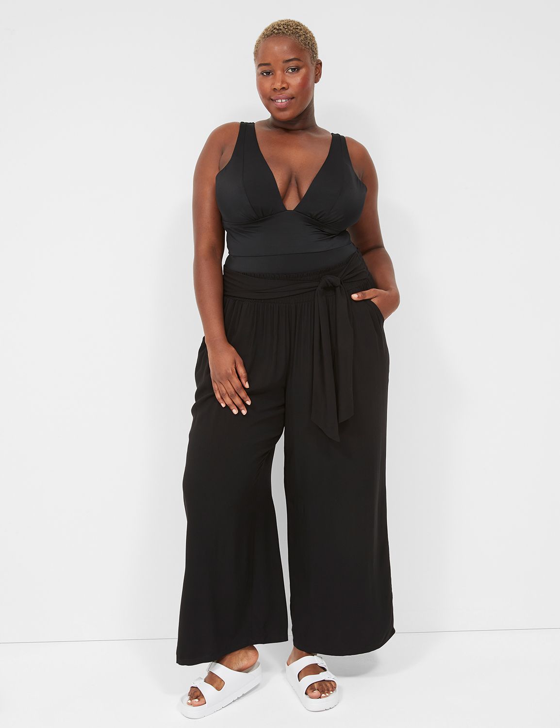 Plus Size | Tie-Waist Wide Leg Cover-Up Pant | LaneBryant