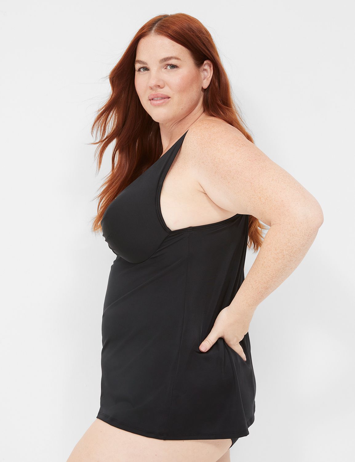 Plus Size | Underwire O-Ring Tankini Top | LaneBryant