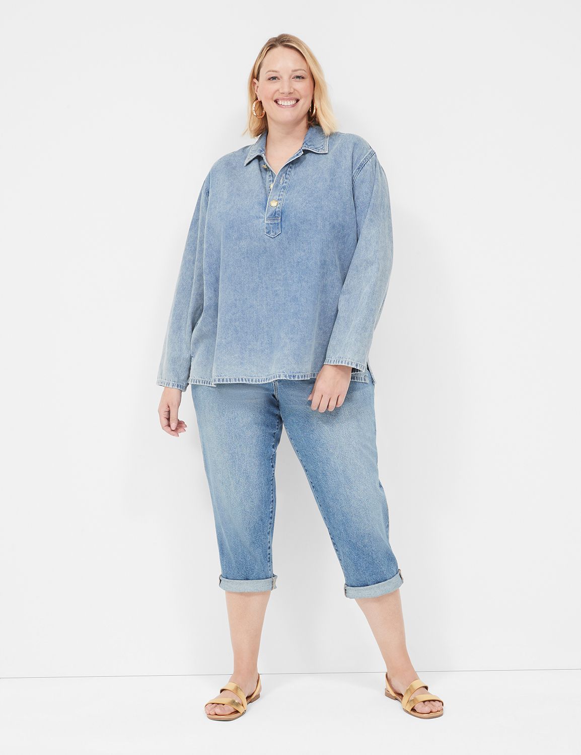 Boyfriend Fit Capri Jean | LaneBryant