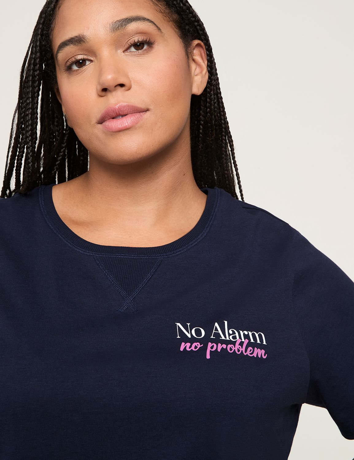 Rib Trim Tee PJ Short Set 1138646 S | LaneBryant