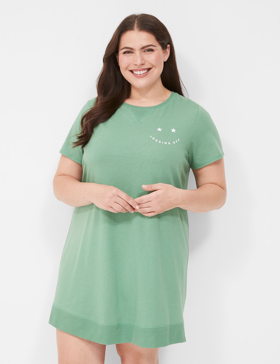 CVC Rib Trim Sleepshirt 1138648 S | LaneBryant