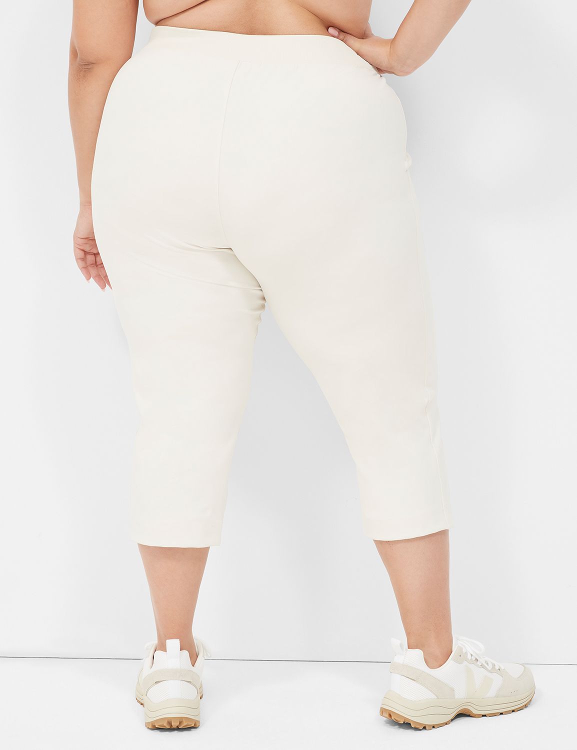 LIVI Mid Rise Knit Interlock Capri | LaneBryant