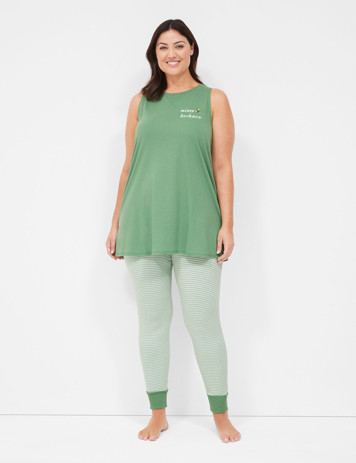 Cotton Graphic Tunic Legging PJ Set | LaneBryant