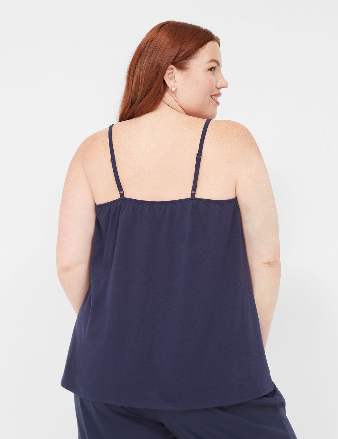 Comfy Cotton Lace-Trim Cami | LaneBryant