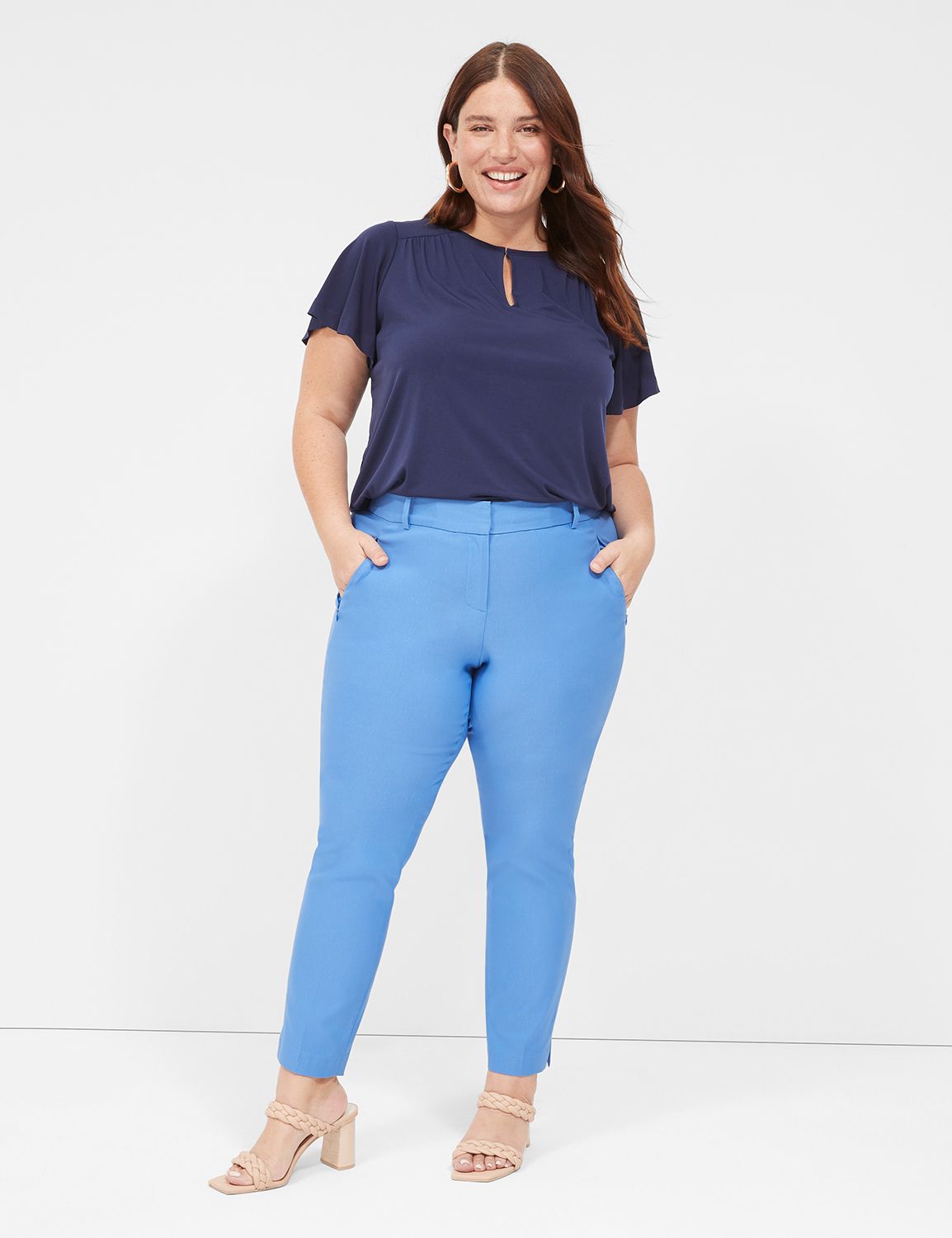 Flutter Sleeve Keyhole Top Lanebryant
