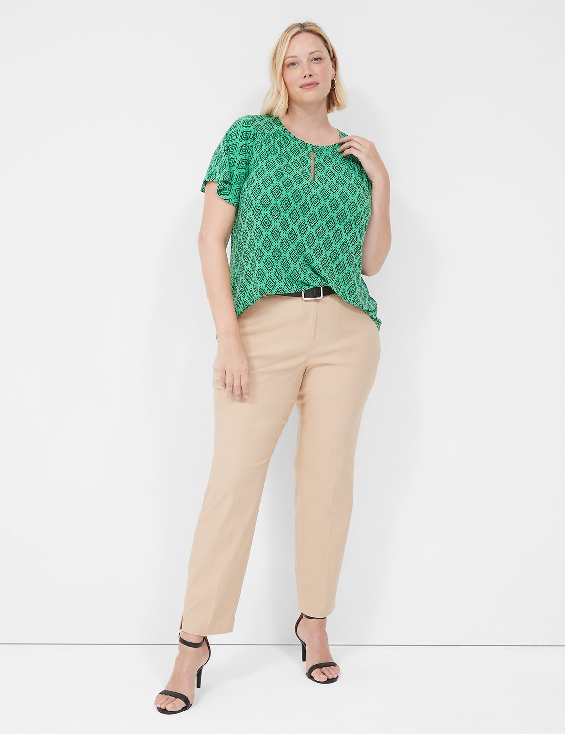 Flutter-Sleeve Keyhole Top | LaneBryant