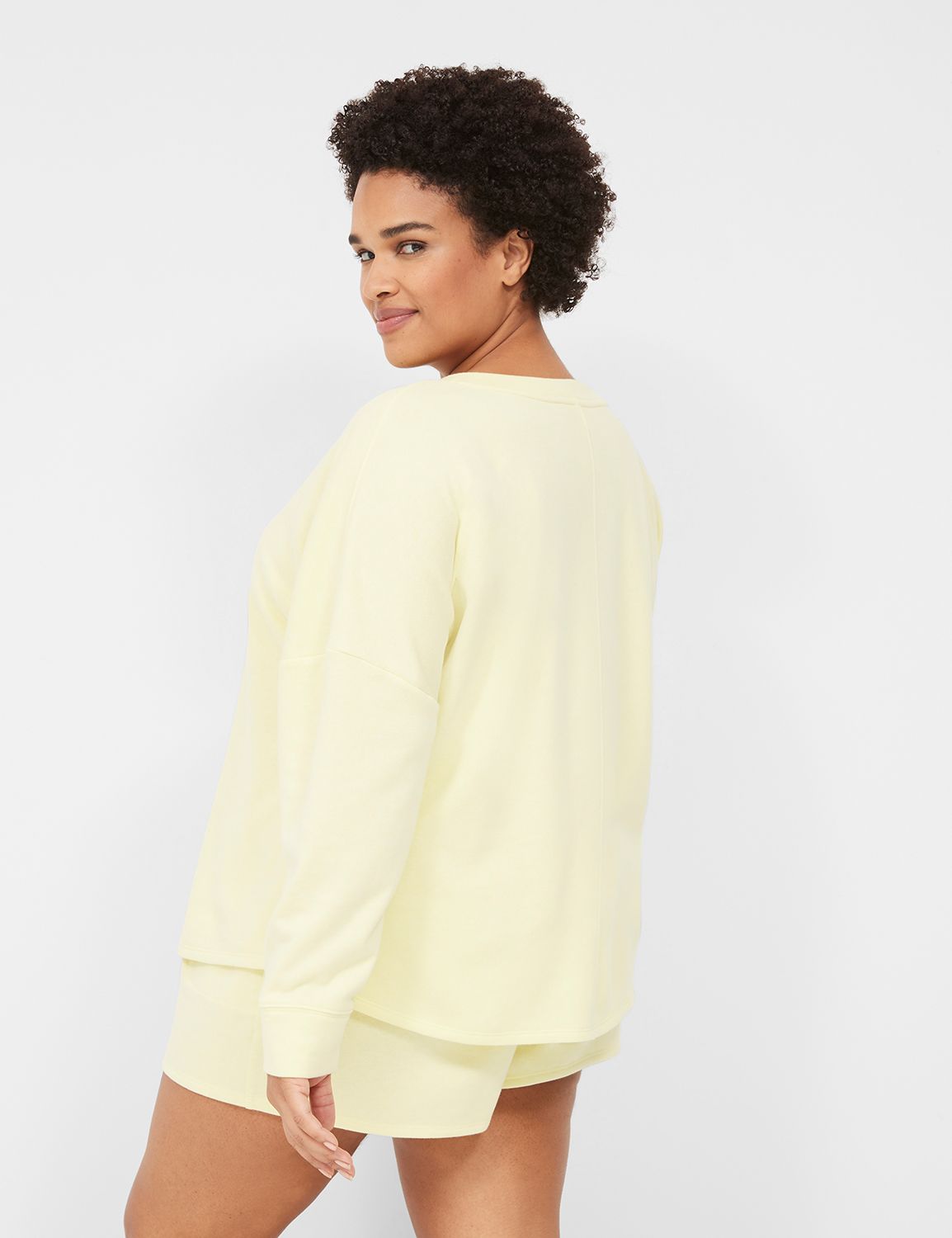 Terry Fleece V-Neck Top | LaneBryant