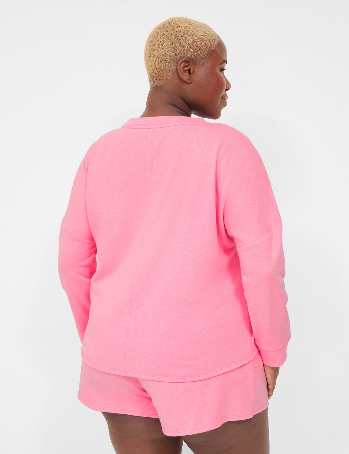 Terry Fleece V Neck Top 1138669 S | LaneBryant