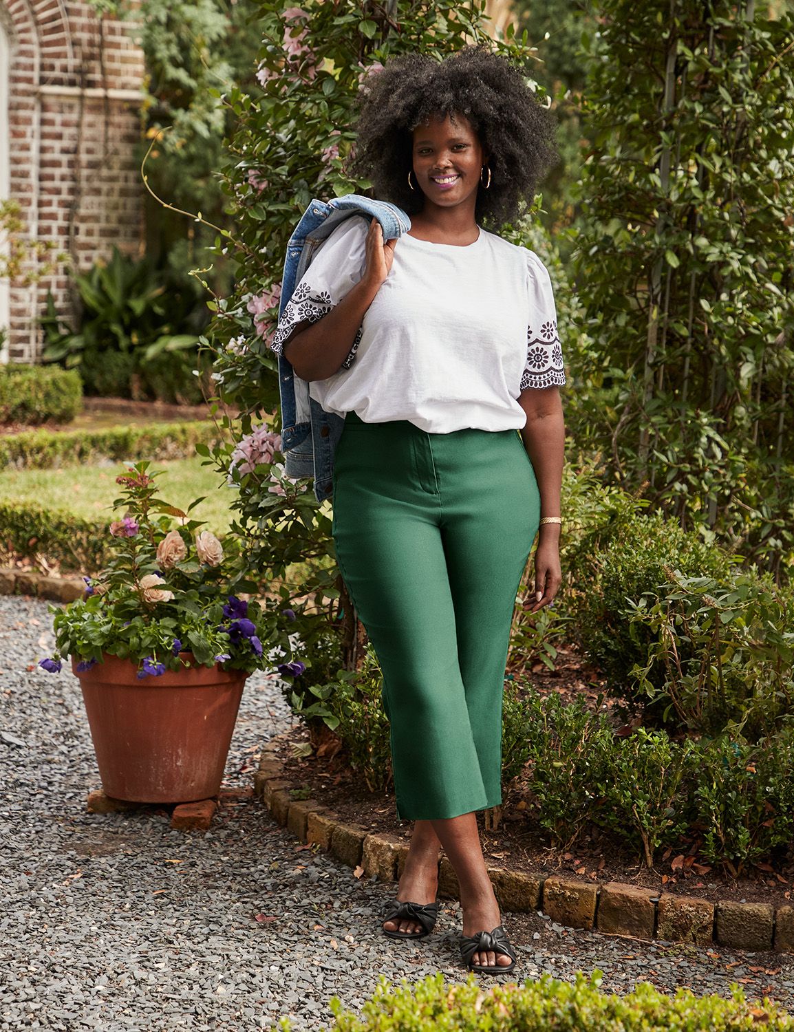 The 4-Season Slim Capri-Solid 11393 | LaneBryant