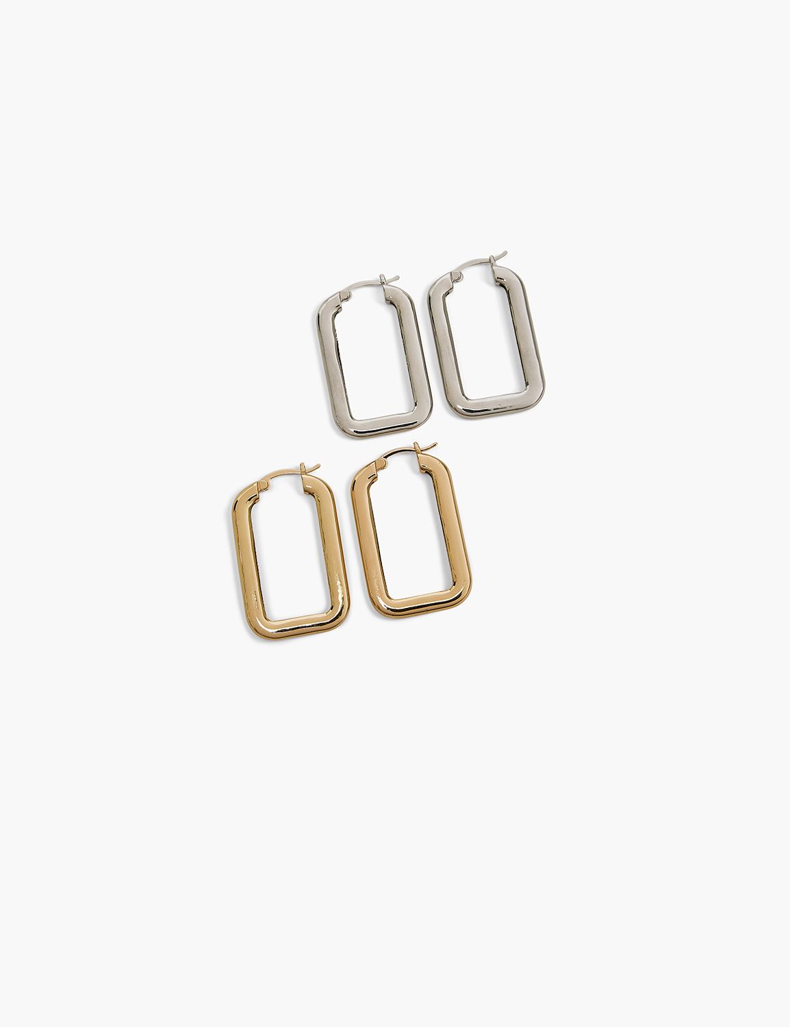 Oversized Rectangle Hoop Earrings 2 | LaneBryant