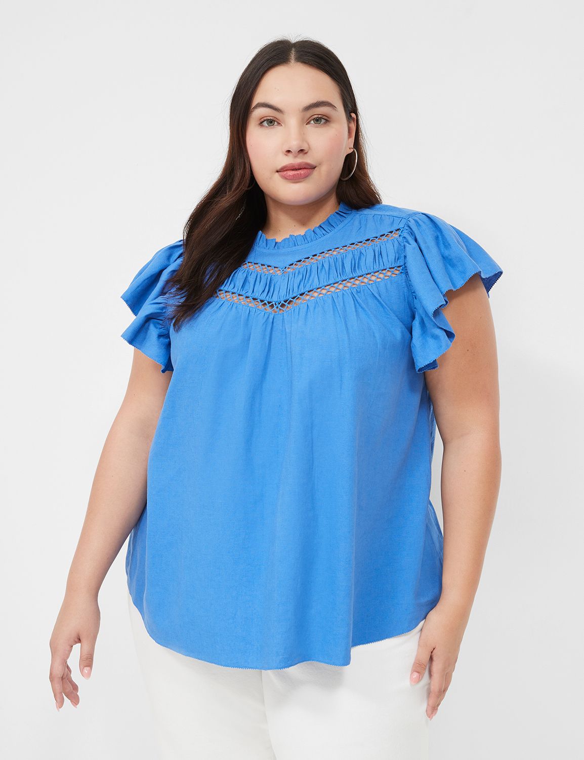 Classic Ruffle Cap Sleeve Blouse 11 | LaneBryant