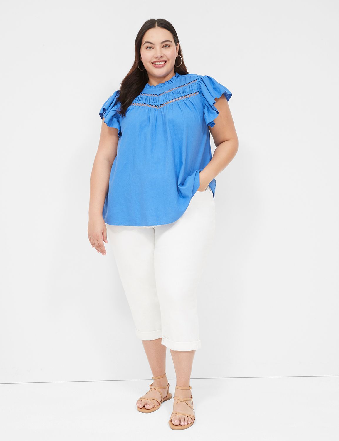 Classic Ruffle Cap Sleeve Blouse 11 | LaneBryant