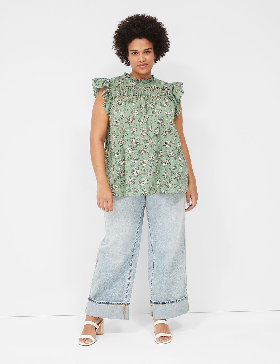 Classic Ruffle Cap Sleeve Blouse113 | LaneBryant